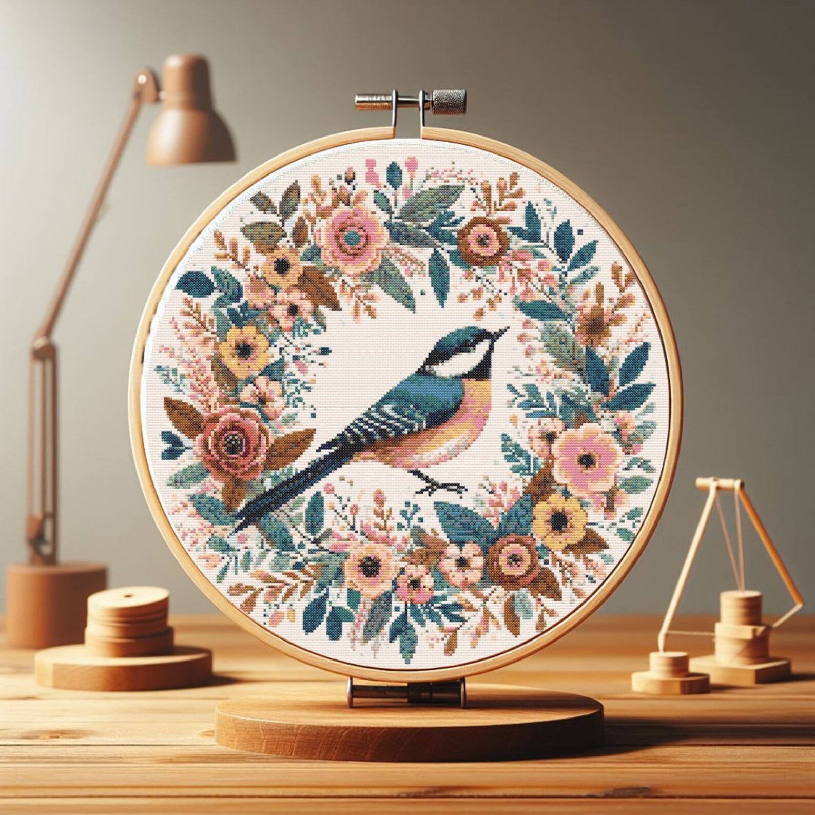 Cross-stitch Models With Flower and Bird Patterns: Colorful ...
