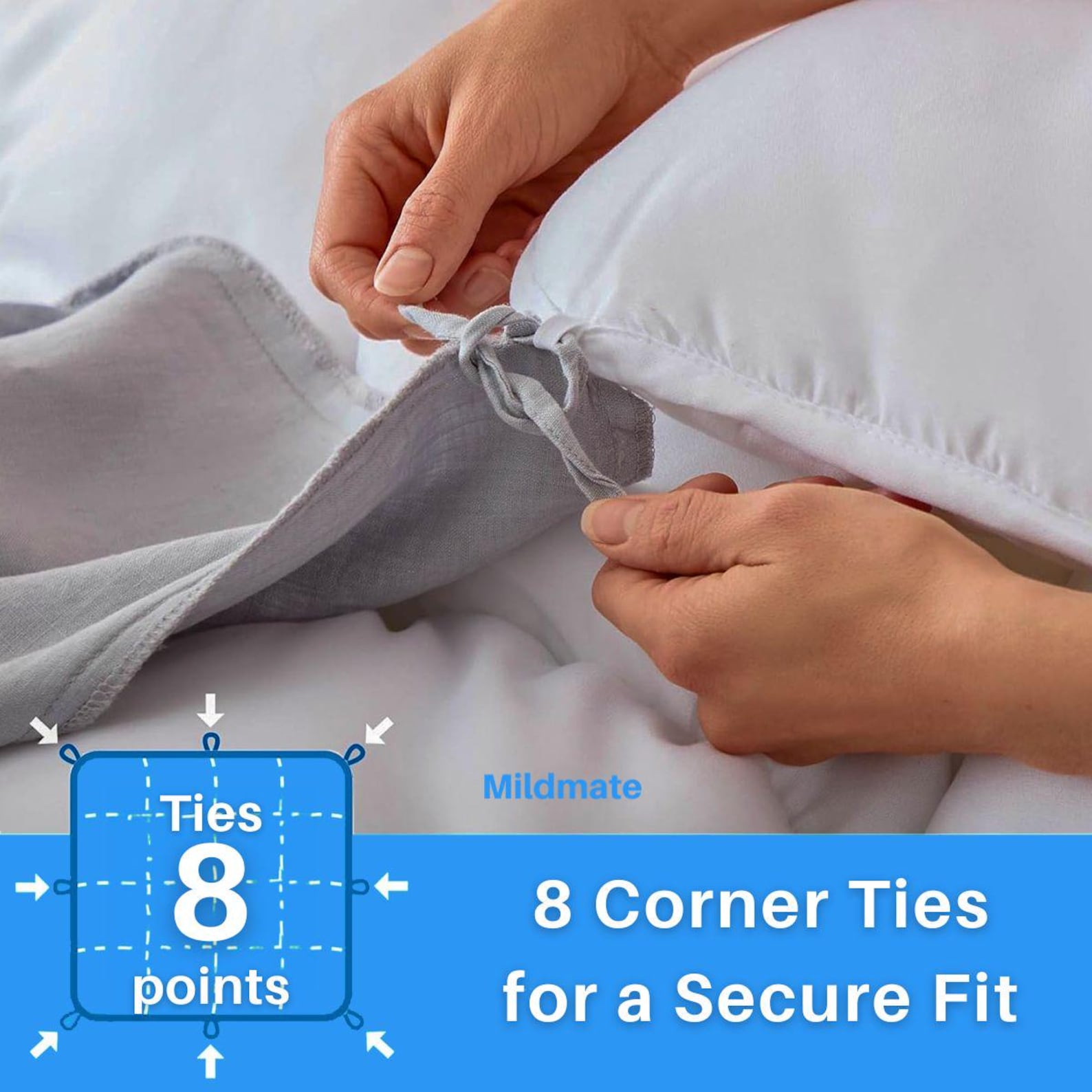 Breezeplus 3-sided Zipper Duvet Cover | Cotton Blend | Custom Size ...