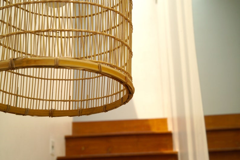 Handmade Bamboo Pendant Lamp: Rustic Asian Decor - Etsy