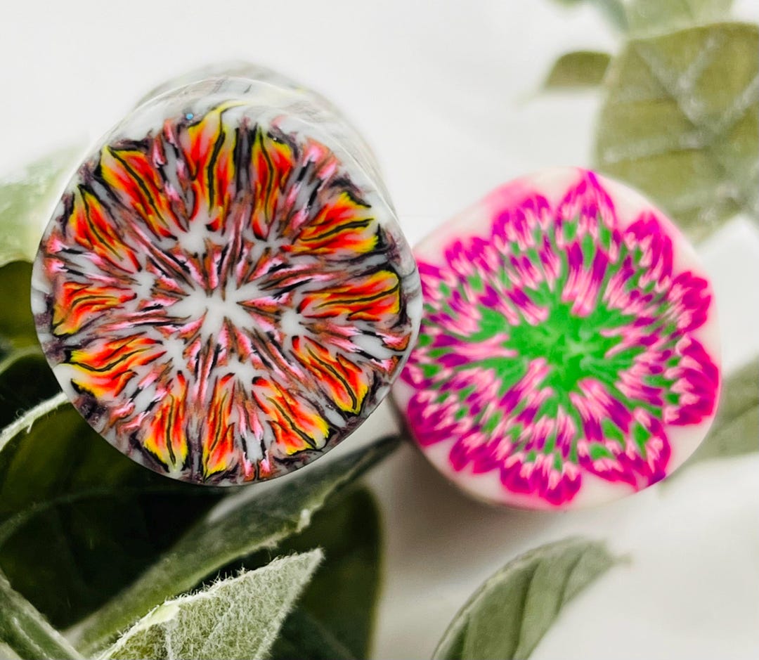 124 Dramatic Translucent Kaleidoscope Cane, Polymer Clay Cane ...