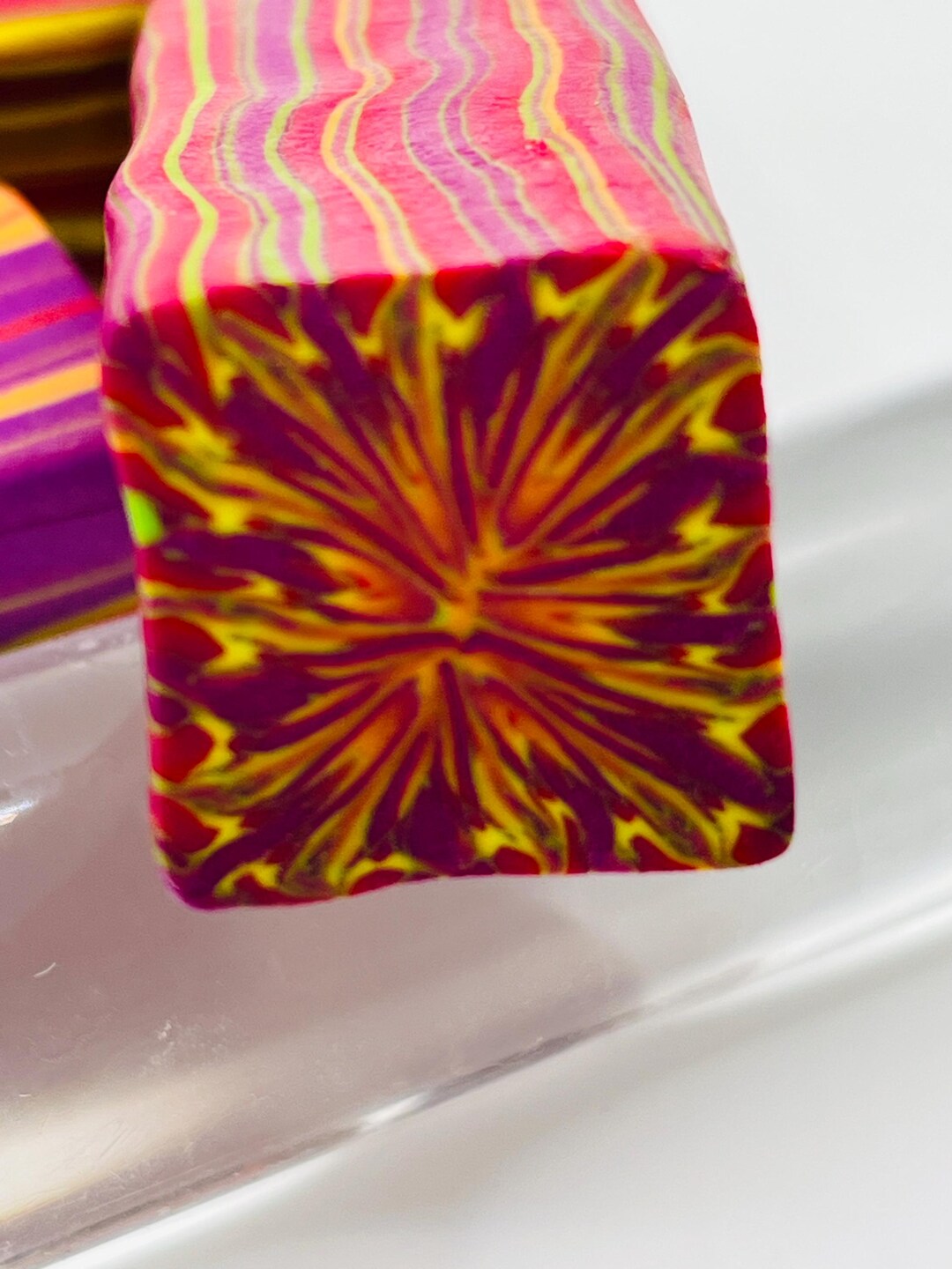 Starburst Kaleidoscope Cane 1214, Kaleidoscope Cane, Polymer Clay Cane ...