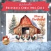 Printable Christmas Card, Watercolor Card, Chicken Lover Card, Farm ...