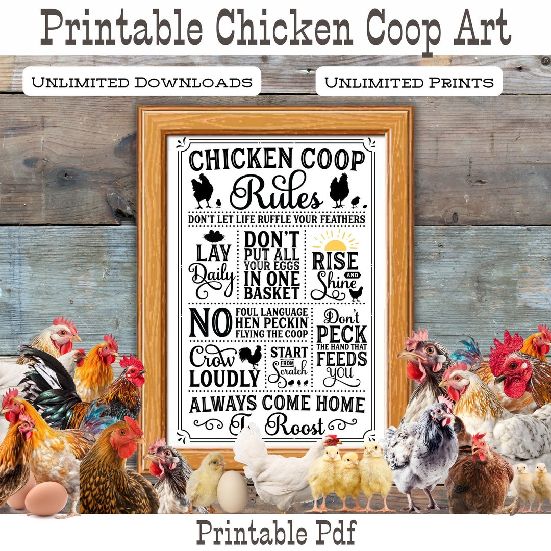Charming Printable Chicken Coop Wall Art , Perfect Farmhouse Decor - Etsy