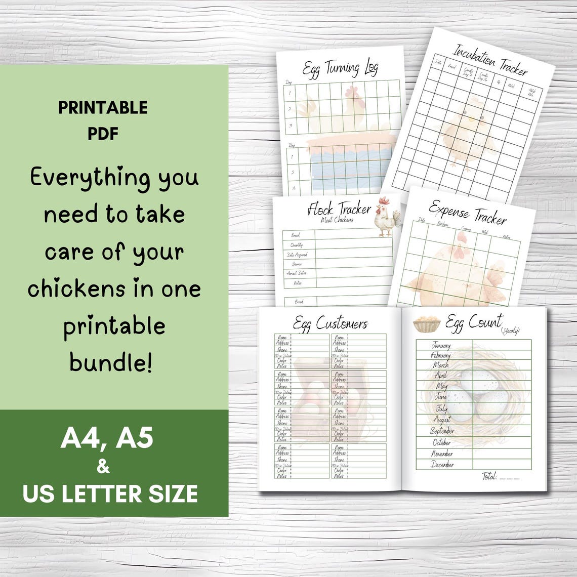 Printable Planner for Chickens, Flock Record Book, Chicken Journal ...