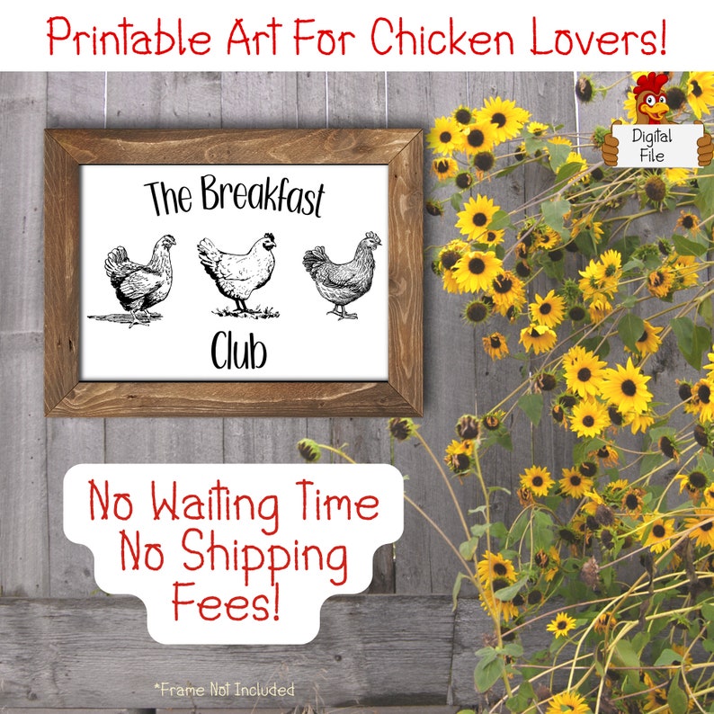 Cute Chicken Coop Signs, Printable Wall Art, Farmhouse Decor, Gift for ...