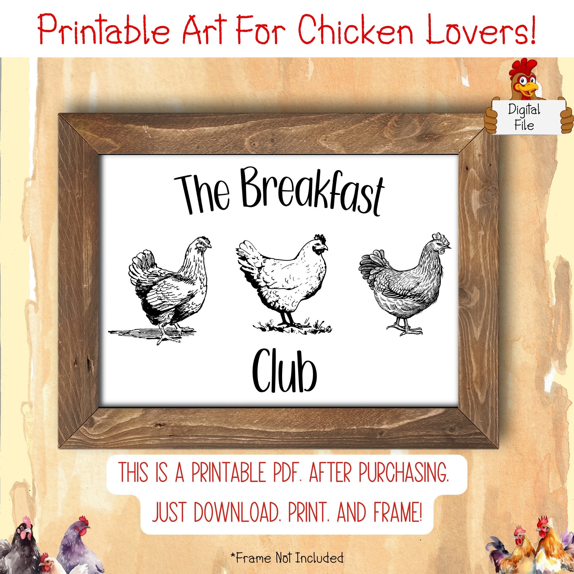 Cute Chicken Coop Signs, Printable Wall Art, Farmhouse Decor, Gift for ...