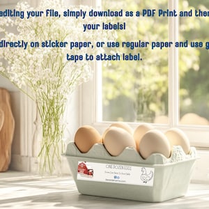 Editable Egg Carton Label, Custom Sticker Labels, Printable Farm Fresh ...