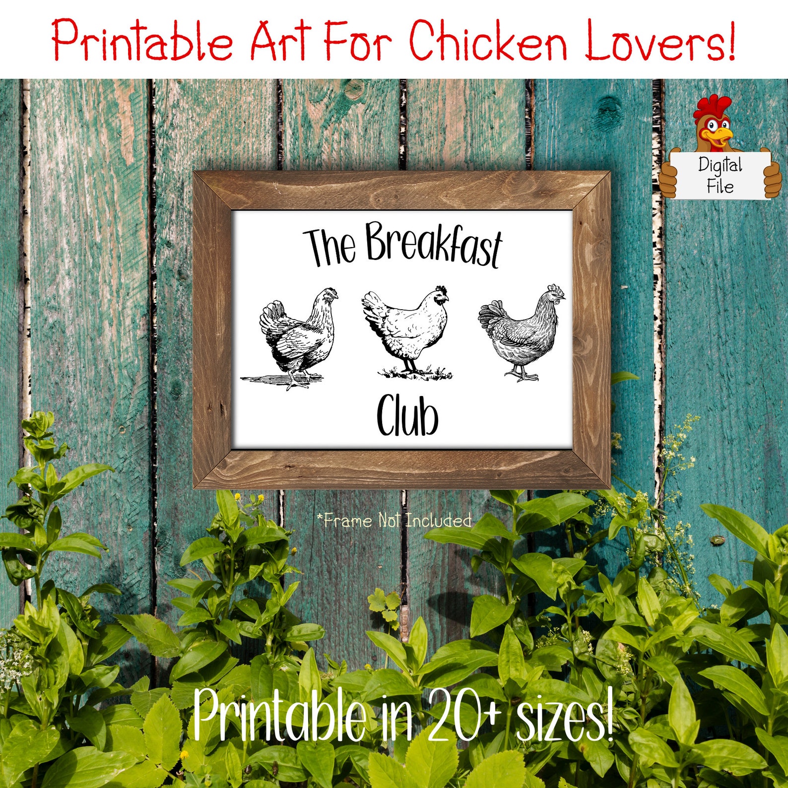 Cute Chicken Coop Signs, Printable Wall Art, Farmhouse Decor, Gift for ...