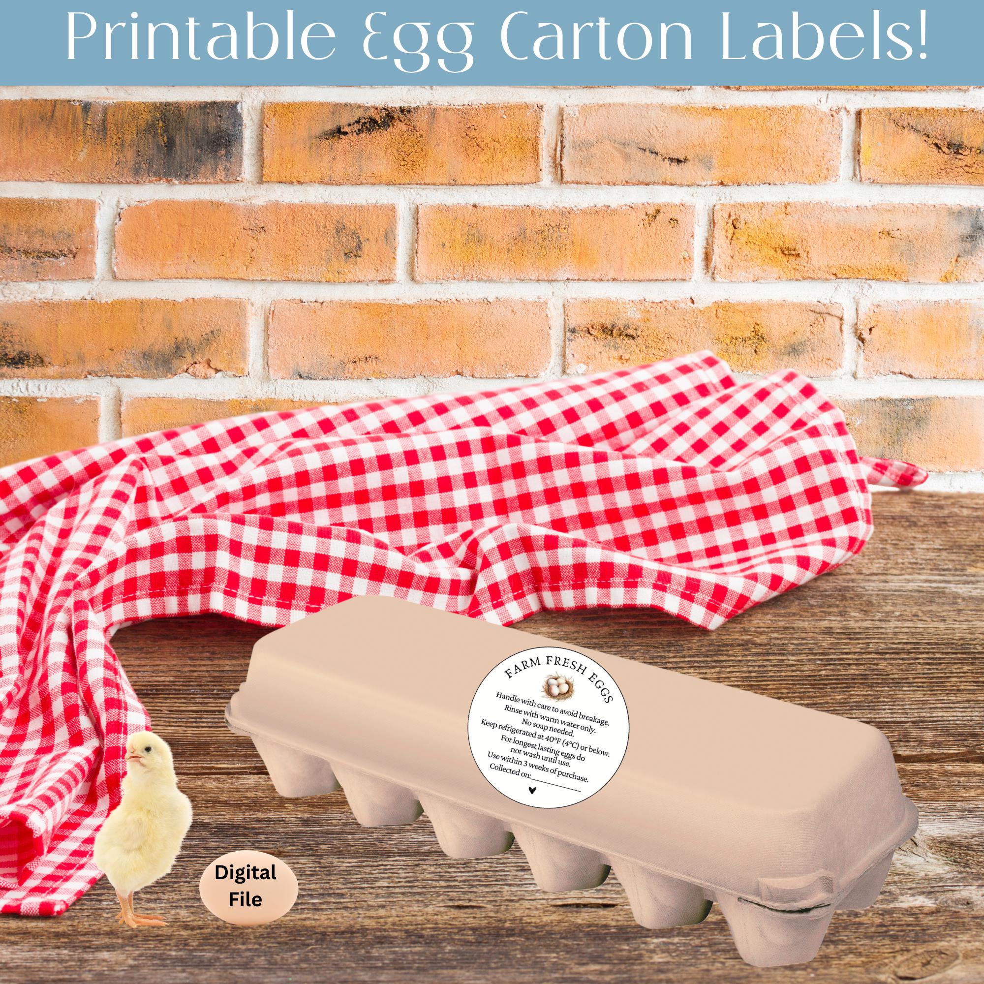 Egg Carton Labels Printable, Farm Fresh Egg Carton Labels, Egg Carton ...