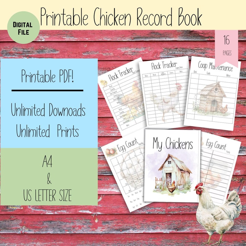 Printable Chicken Journal, Complete Flock Record Book, Chicken Records ...