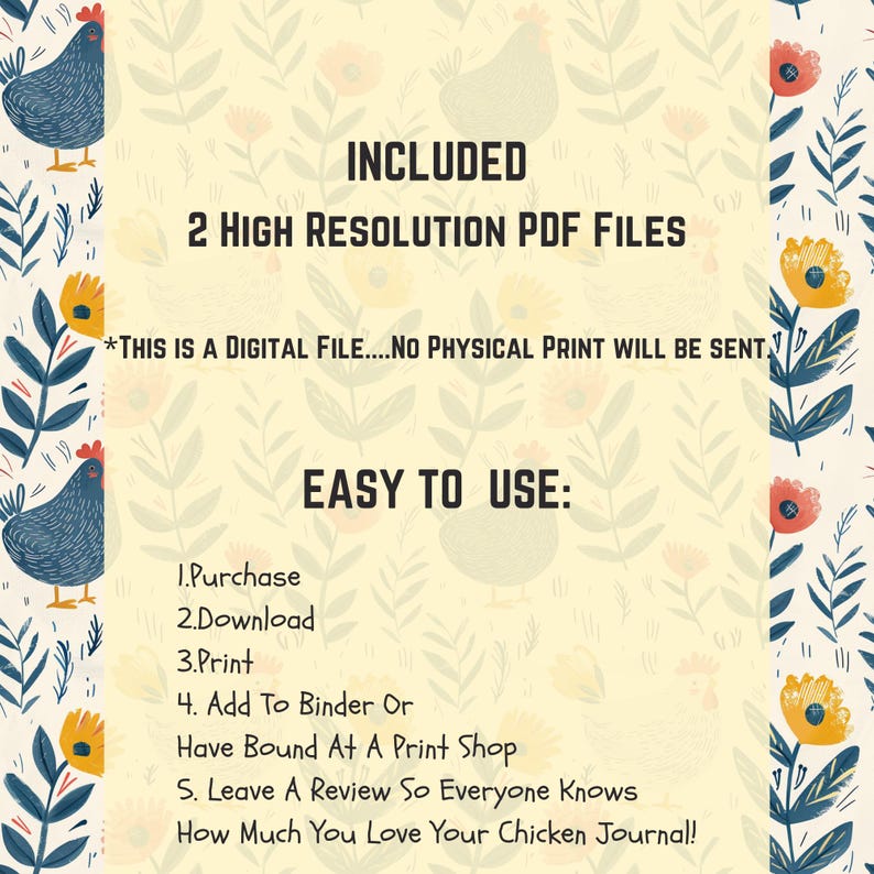 Printable Chicken Journal, Complete Flock Record Book, Chicken Records ...