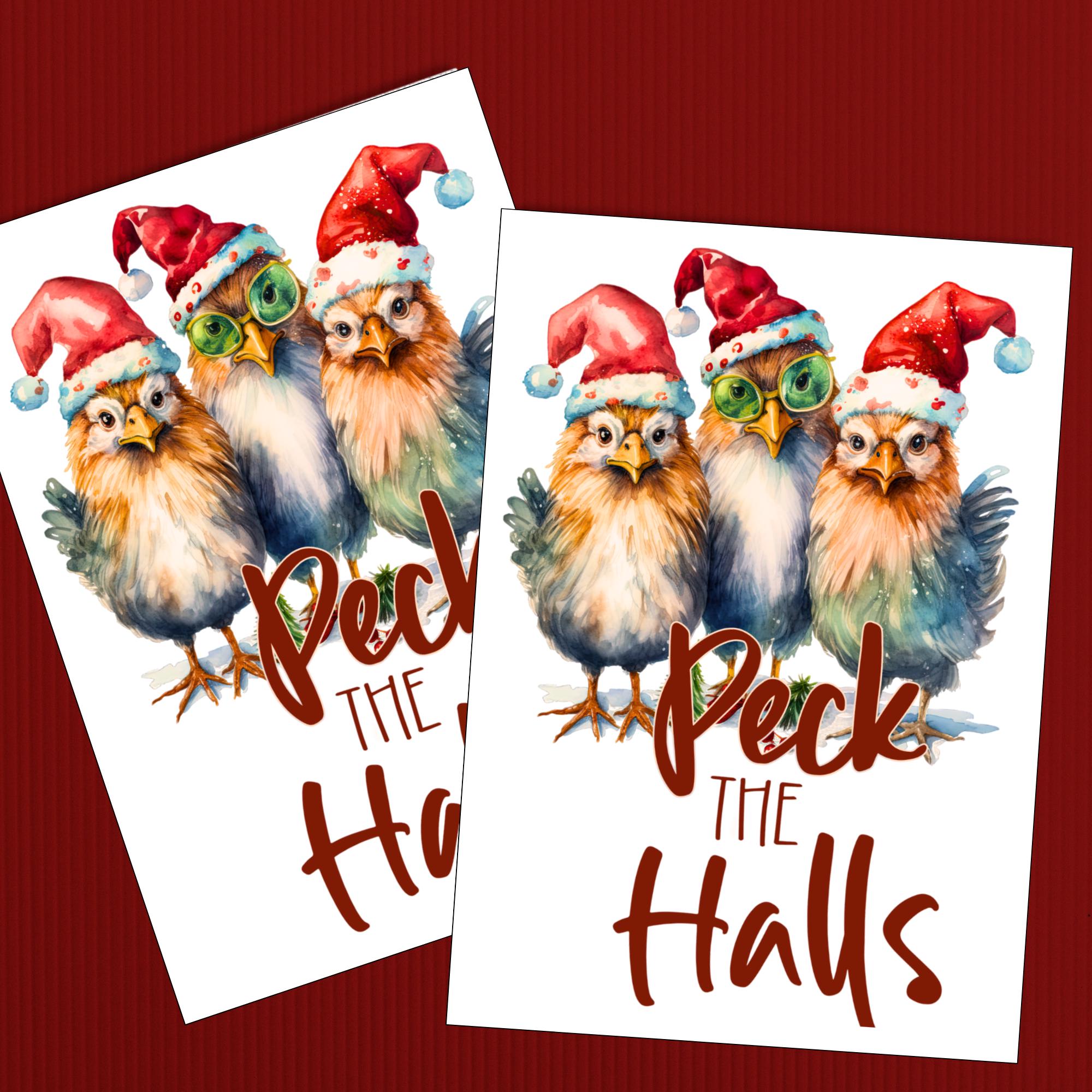 Printable Christmas Card, Chicken Card, Chicken Lover Card, Farm ...