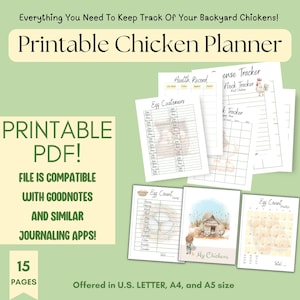 Printable Planner for Chickens, Flock Record Book, Chicken Journal ...