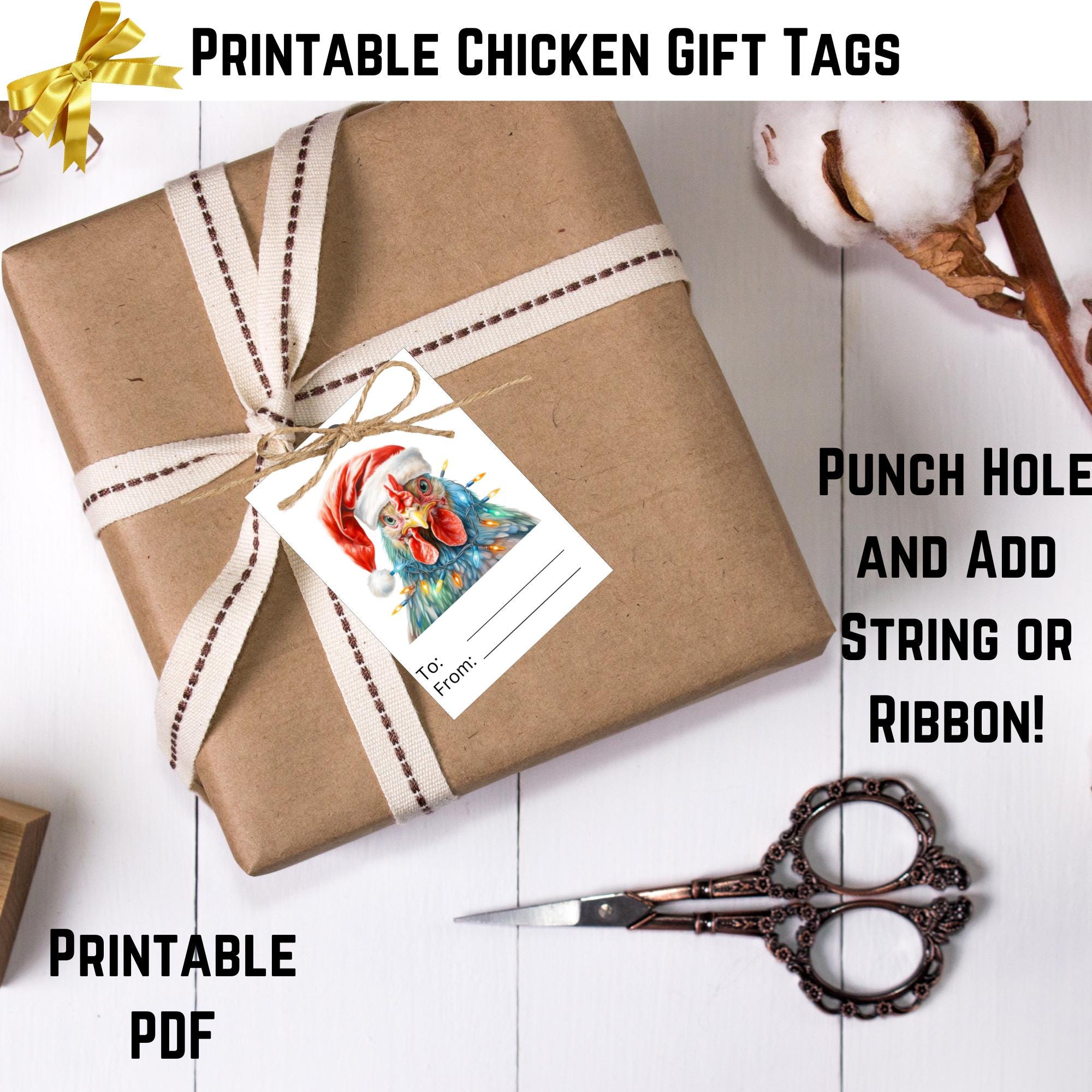 Printable Chicken Gift Tags, Chicken Christmas, Homesteading Tags, Farm ...