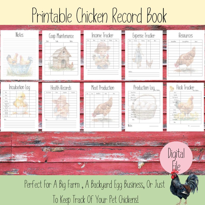 Printable Chicken Journal, Complete Flock Record Book, Chicken Records ...