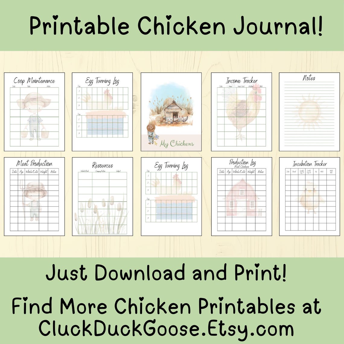 Printable Planner for Chickens, Flock Record Book, Chicken Journal ...