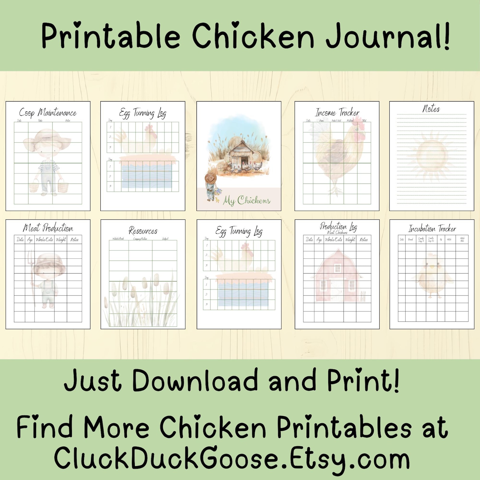 Printable Planner for Chickens, Flock Record Book, Chicken Journal ...