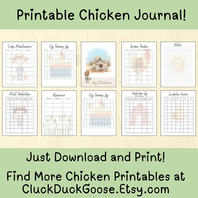 Printable Planner for Chickens, Flock Record Book, Chicken Journal ...