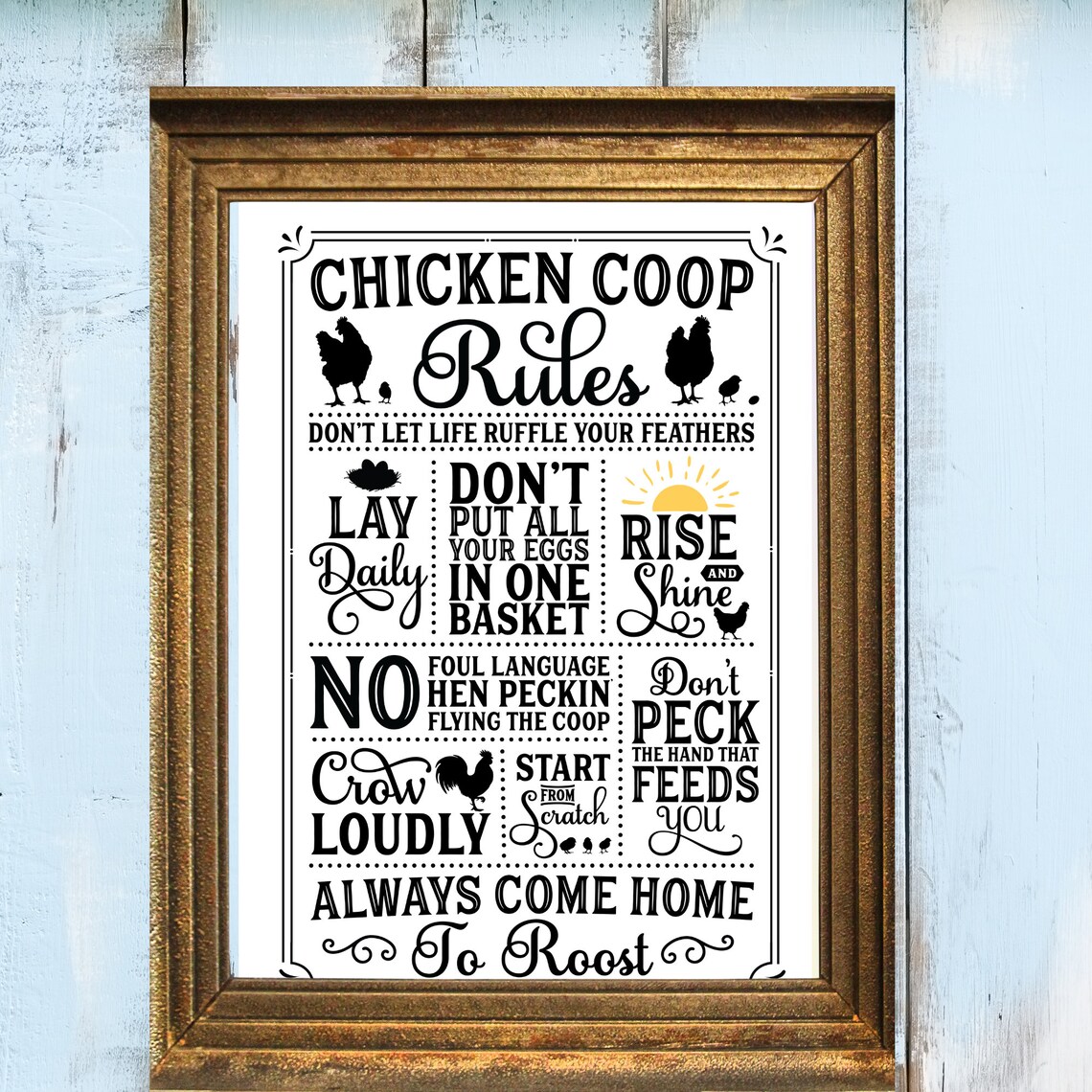 Charming Printable Chicken Coop Wall Art , Perfect Farmhouse Decor - Etsy