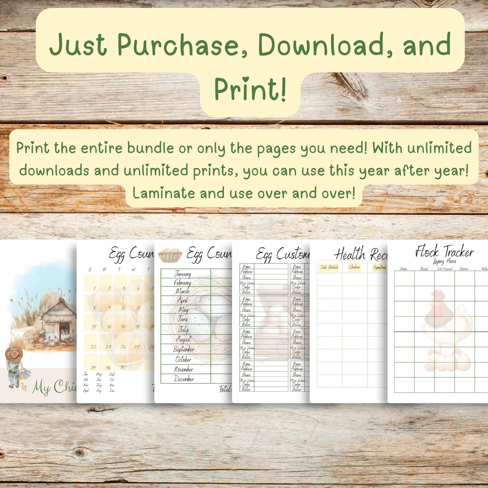 Printable Planner for Chickens, Flock Record Book, Chicken Journal ...