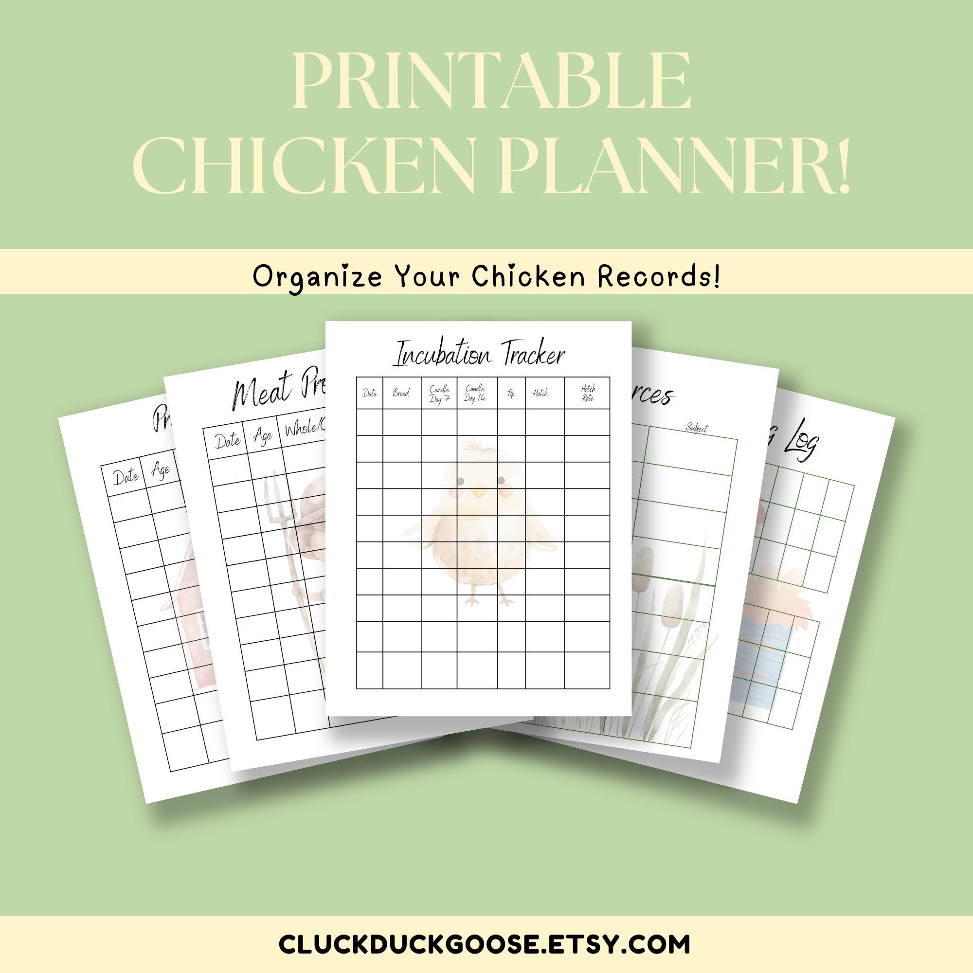 Printable Planner for Chickens, Flock Record Book, Chicken Journal ...