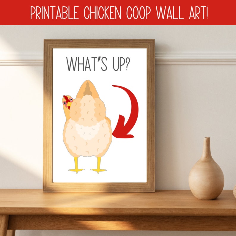 Funny Chicken Coop Sign, Printable Chicken Wall Art, Gift for Poultry ...
