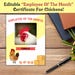 Editable Employee of the Month Certificate for Chickens, Canva Template ...