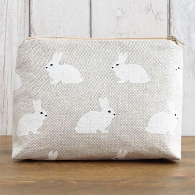 White Rabbit Zipped Pouch, Makeup Bag, Gadget Case - Etsy