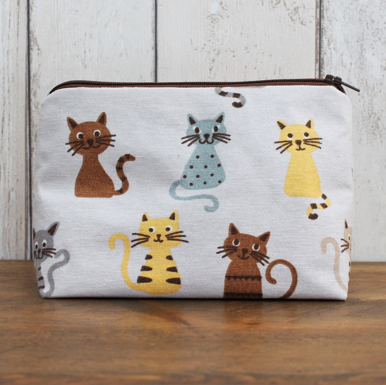Cartoon Cat Zipped Pouch Makeup Bag Gadget Case - Etsy