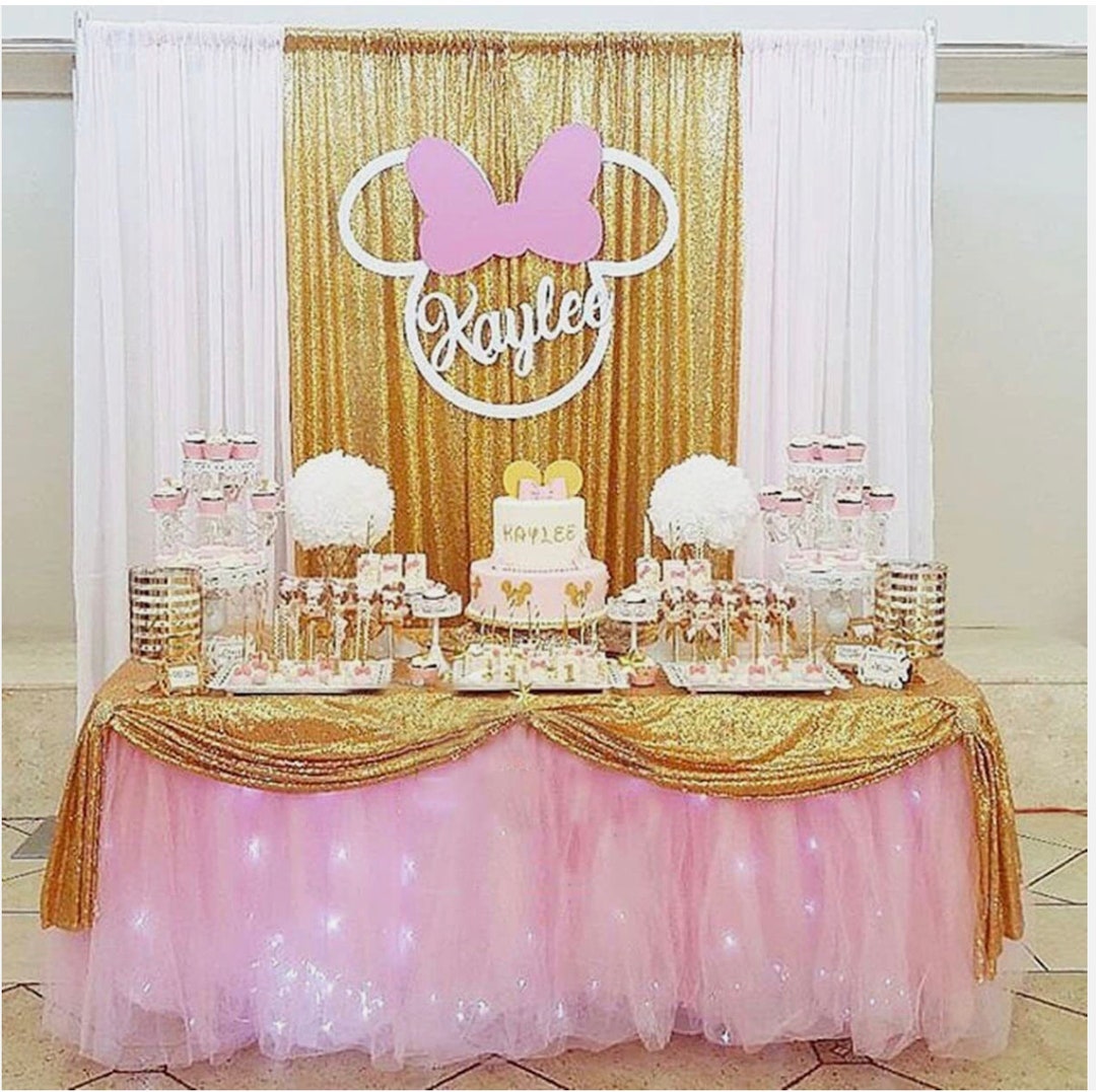 Gold Sequin Backdrop Curtains 2 Panels 2ftx8ft Glitter Gold Photo ...