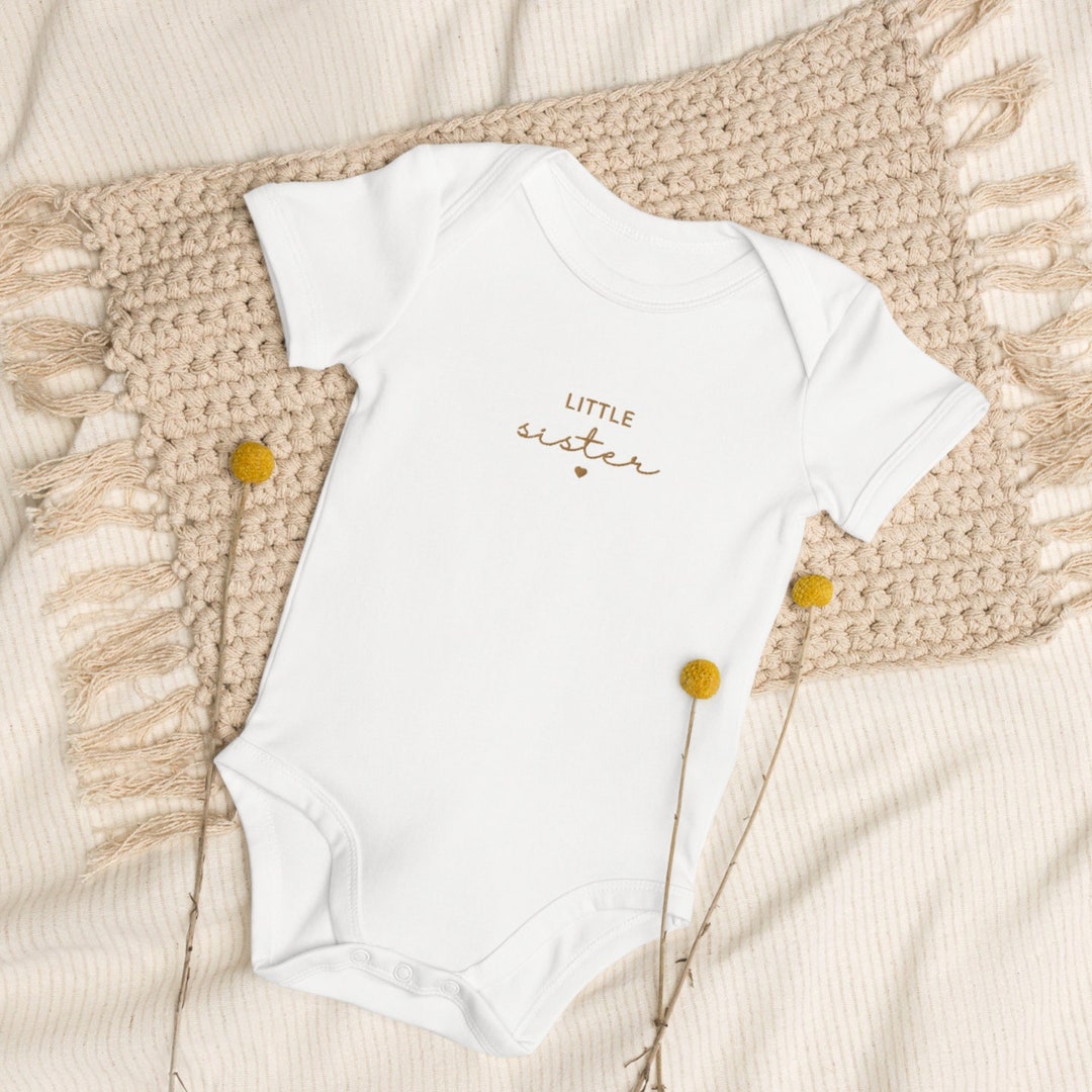 Little Sister Embroidered Custom Onesies®, Embroidered Personalized ...