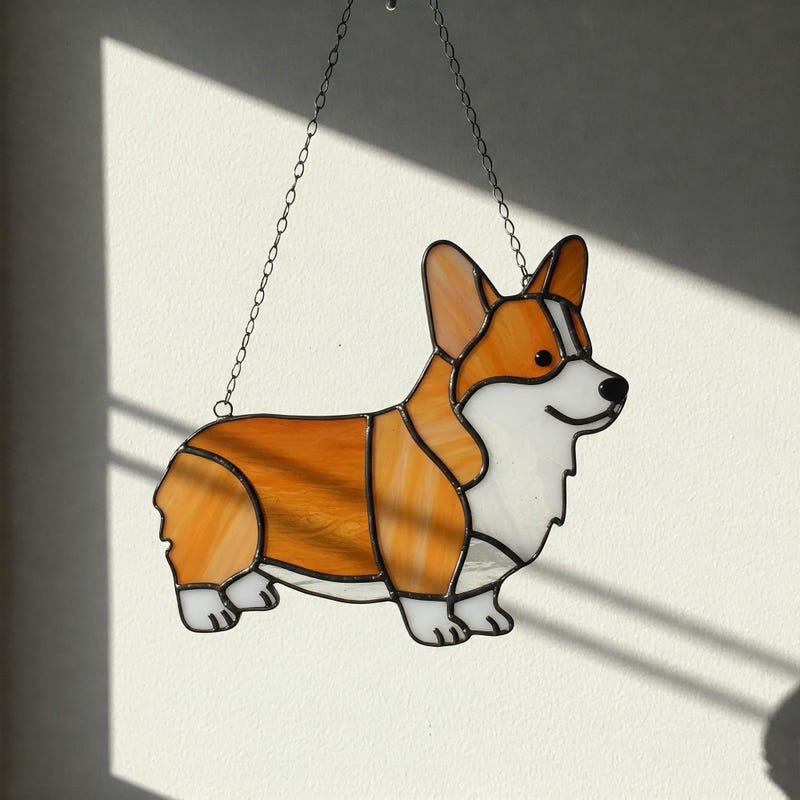 Stained Glass Dog - Etsy
