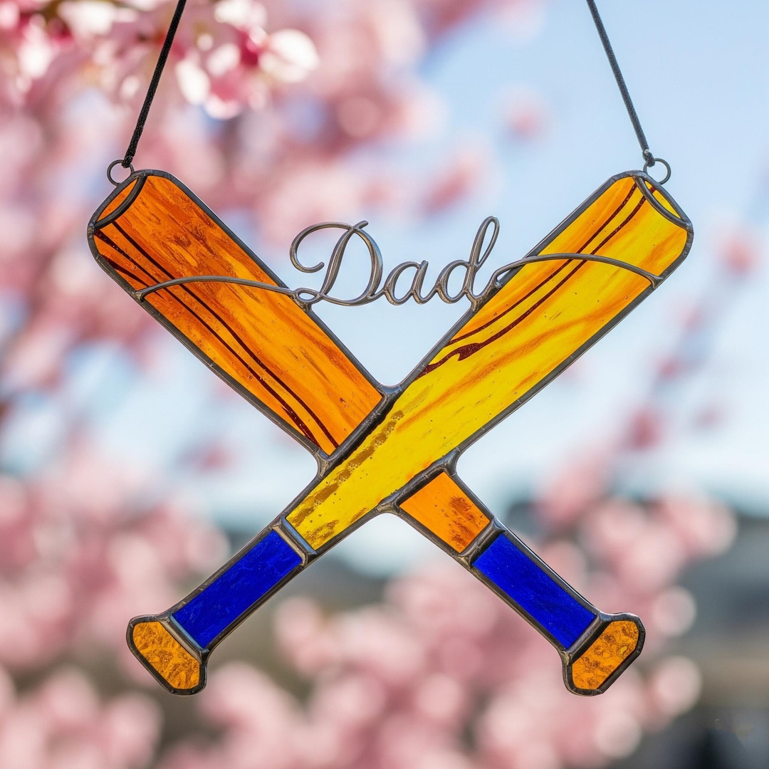 Baseball Bats Dad Stained Glass Pattern: DIY Sports Decor (PDF Download ...