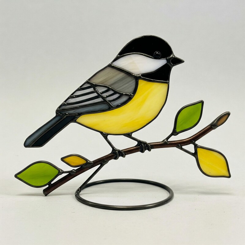 Stained Glass Chickadee - Etsy