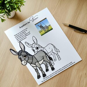 Donkey Stained Glass Pattern: Farm Animal Suncatcher (PDF Pattern, 6.5 ...