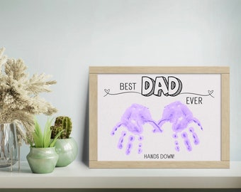Fathers Day Handprint Art, DIY Fathers Day Gift for Dad, Gift From Kids ...