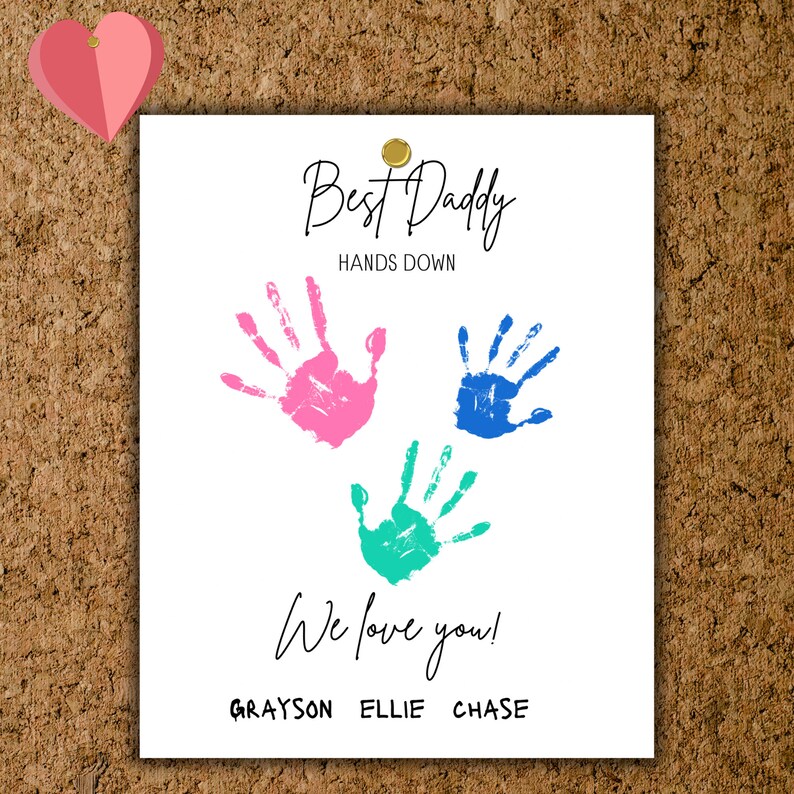 Fathers Day Handprint Art, DIY Fathers Day Gift for Dad, Gift From Kids ...