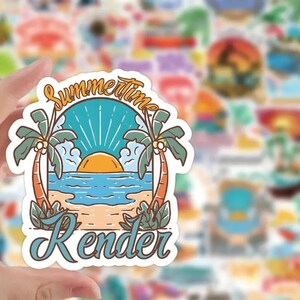 Beach Tropical Summer Stickers Beach Theme Set of 50 Vinyl - Etsy