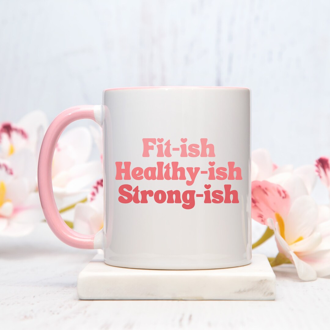 Pink Fitness Workout Exercise Coffee Mug Fitish Healthyish Stongish ...