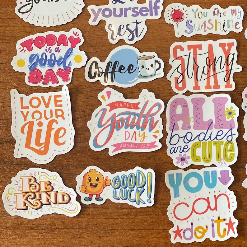 Quotes Words Encouragement Inspirational Happy Quote Colorful Sticker ...