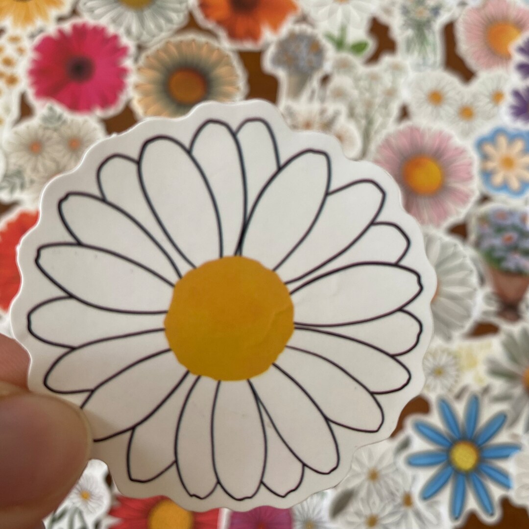 Daisy Flowers Daisies Spring Floral Sticker Set of 25 or 50, Daisy ...