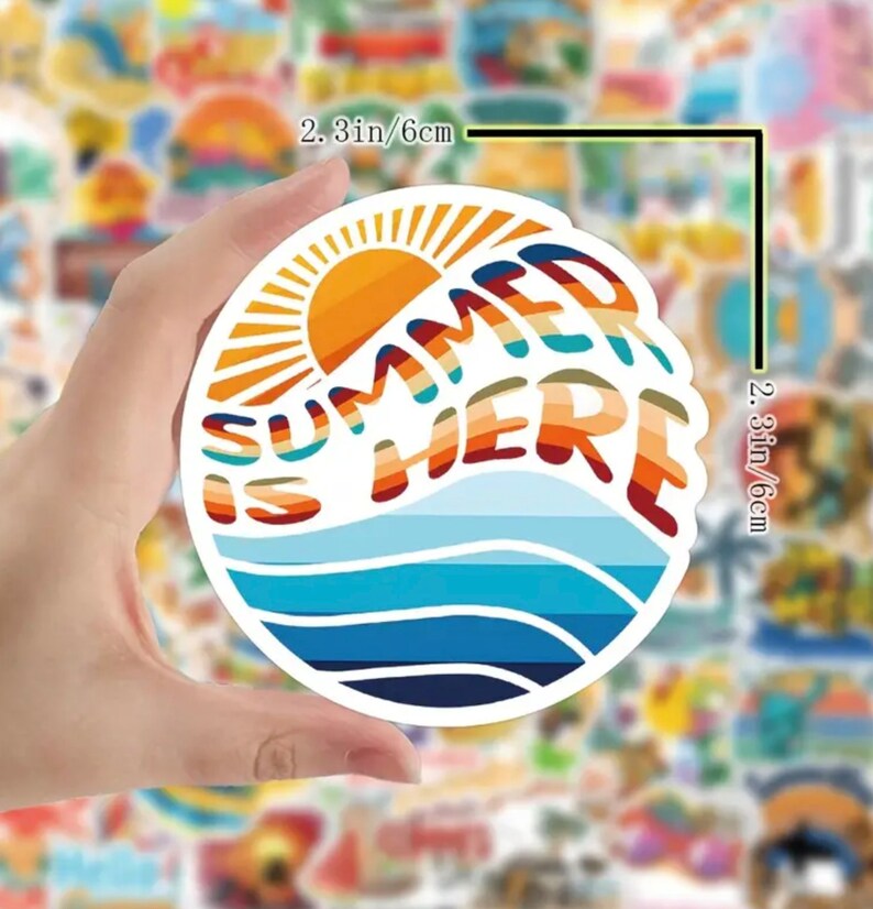 Beach Tropical Summer Stickers Beach Theme Set of 50 Vinyl - Etsy