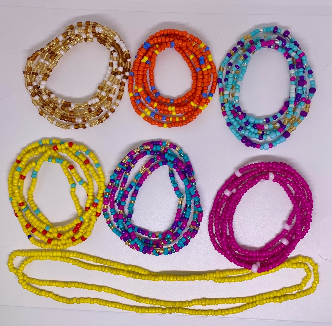 Wrap Bead Stretch Chain- Elastic Belly Chain, Anklet, Bracelet ...