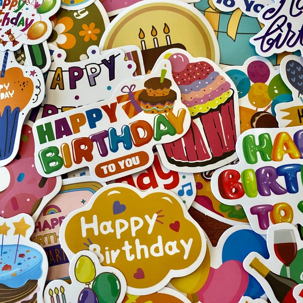 Happy Birthday Sticker - Etsy