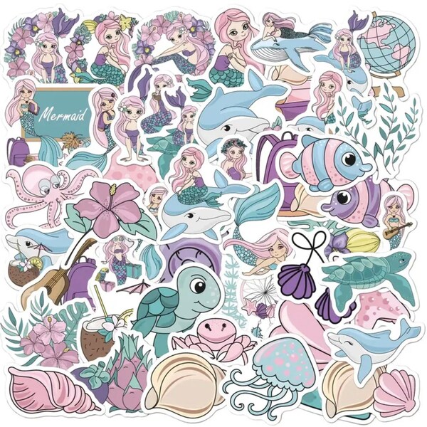 Mermaid Stickers - Etsy