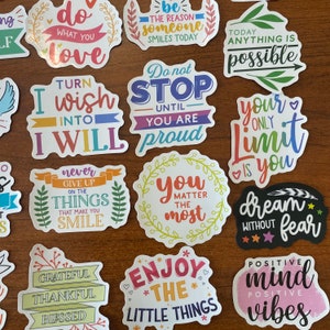Inspirational Happy Motivation Encouragement Quote Stickers Set of 100 ...