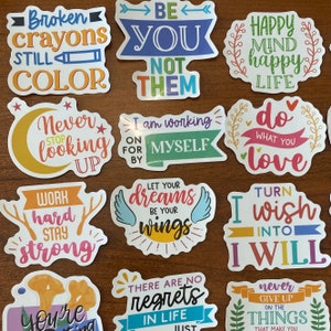 Inspirational Happy Motivation Encouragement Quote Stickers Set of 100 ...