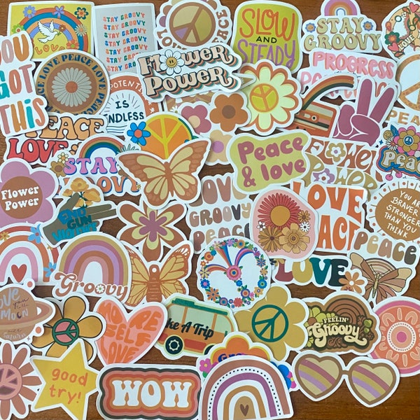 Hippie Stickers - Etsy