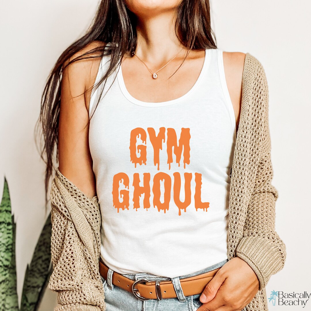 Gym Ghoul Halloween Workout Racerback Tank Top, Womens Fitness Exercise ...