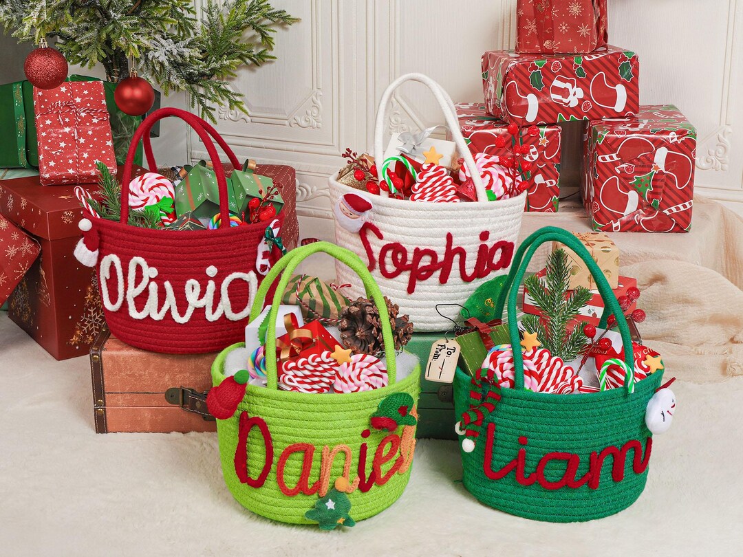 Personalized Christmas Basket, Christmas Basket for Boys & Girls ...